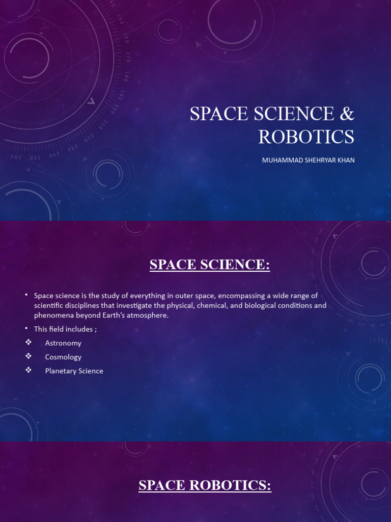 Space Science and Robotics Overview | PDF | Science & Mathematics