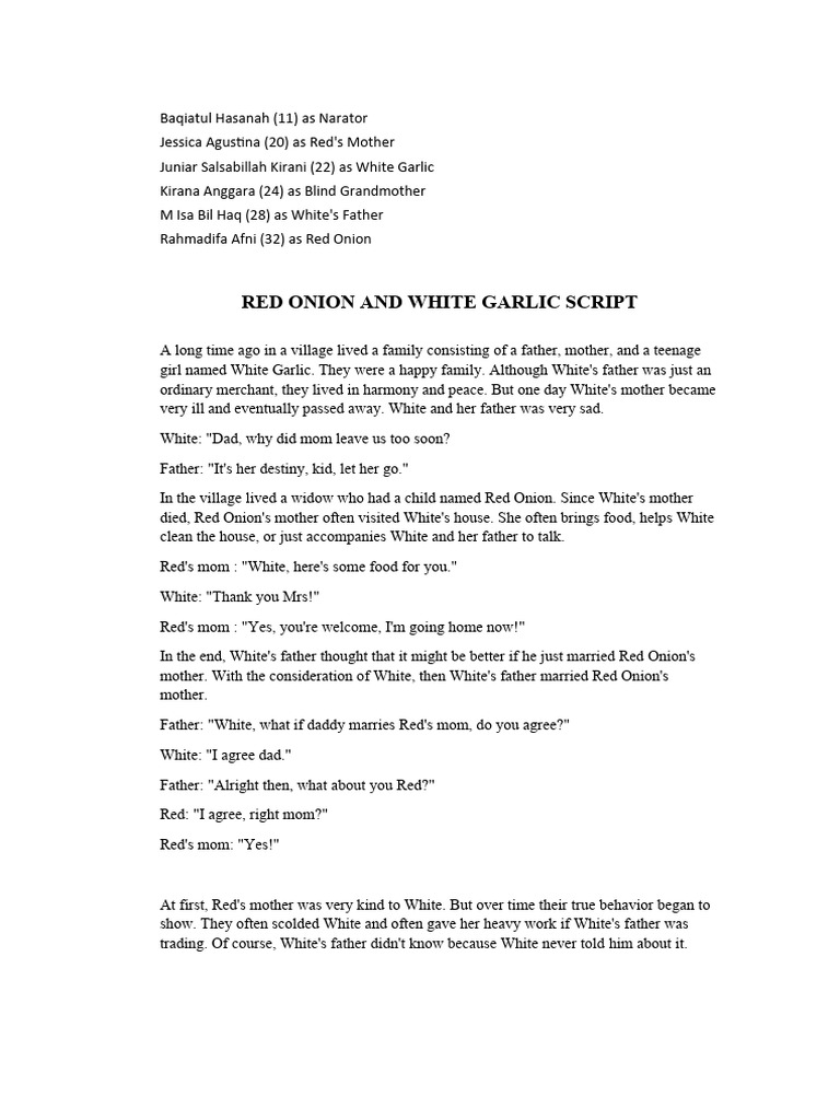 Red Onion and White Garlic Script (1) - 3 | PDF