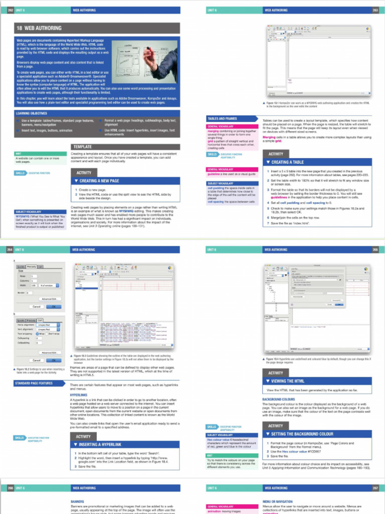 Unit 6e - Software Skills - Web Authoring | PDF