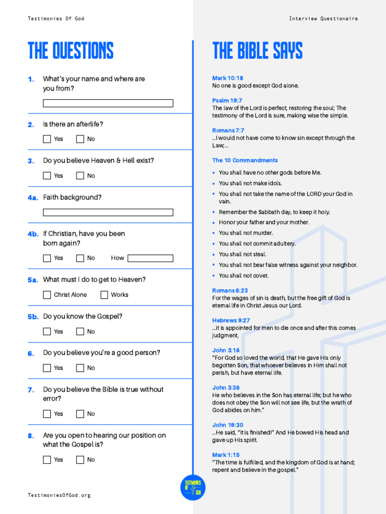 Interview Questions (1) | PDF | Eternal Life (Christianity) | Ten ...