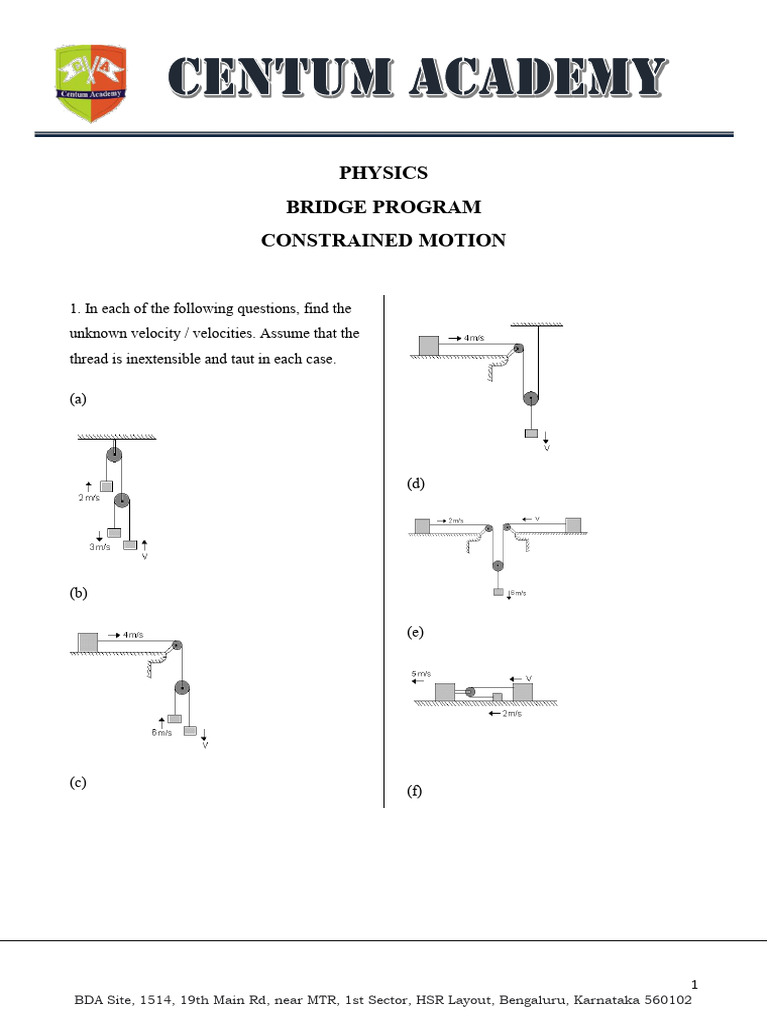 Constraint - Motion - (Q) | PDF | Velocity | Physical Phenomena