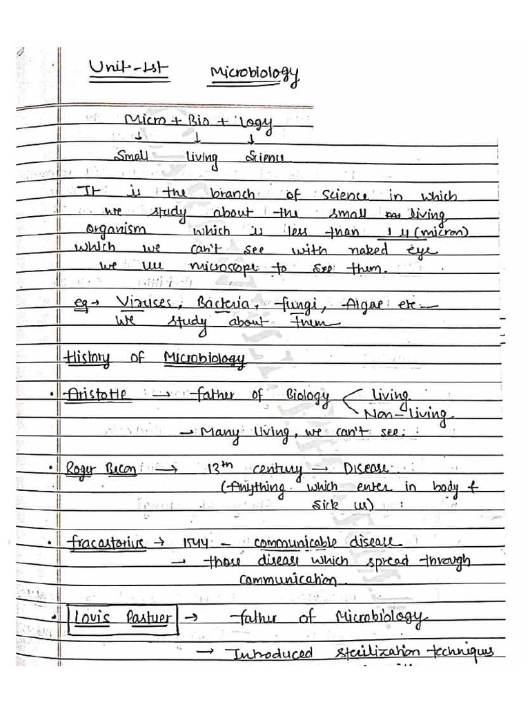 microbiology unit 1 | PDF