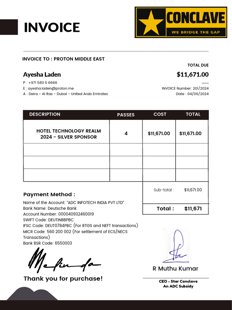 Blue and Yellow Geometric Invoice | PDF | Business | Finance & Money ...