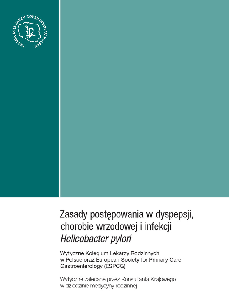 Wytyczne KLR - Zasady Postępowania W Dyspepsji, Chorobie Wrzodowej I ...