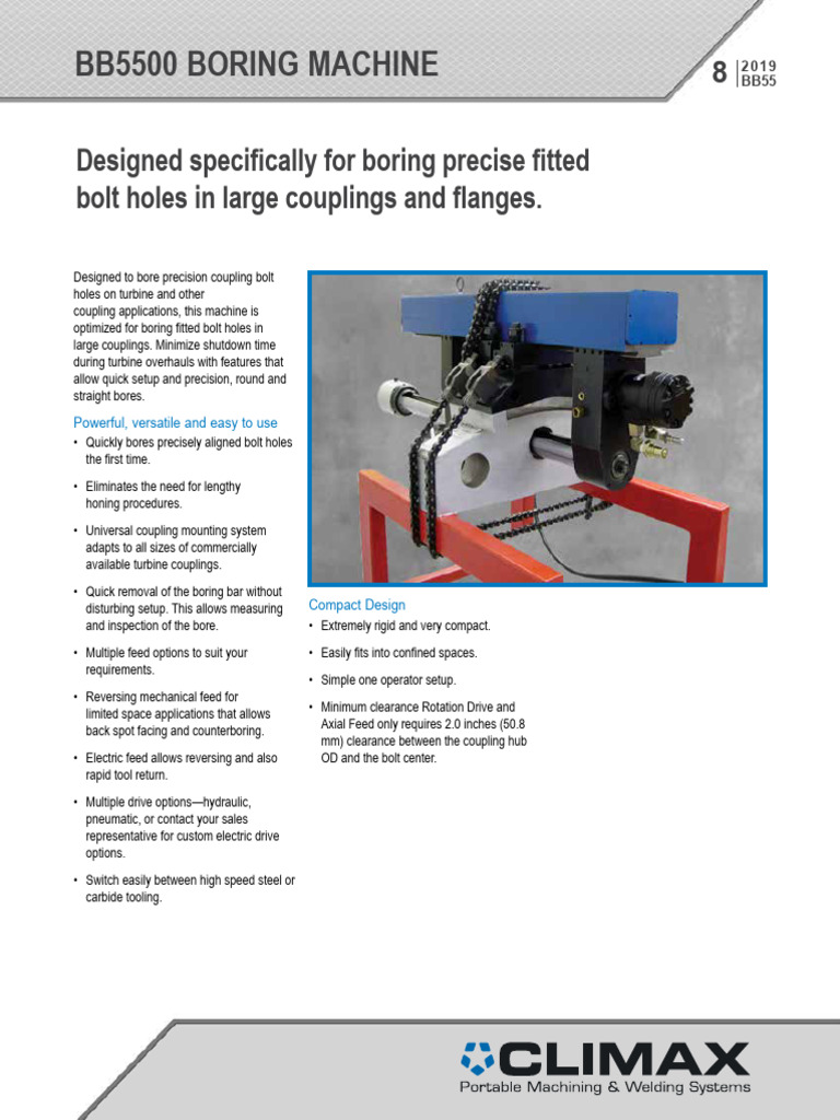 BB5500 Coupling Boring Machine Overview | PDF | Screw | Mechanical ...