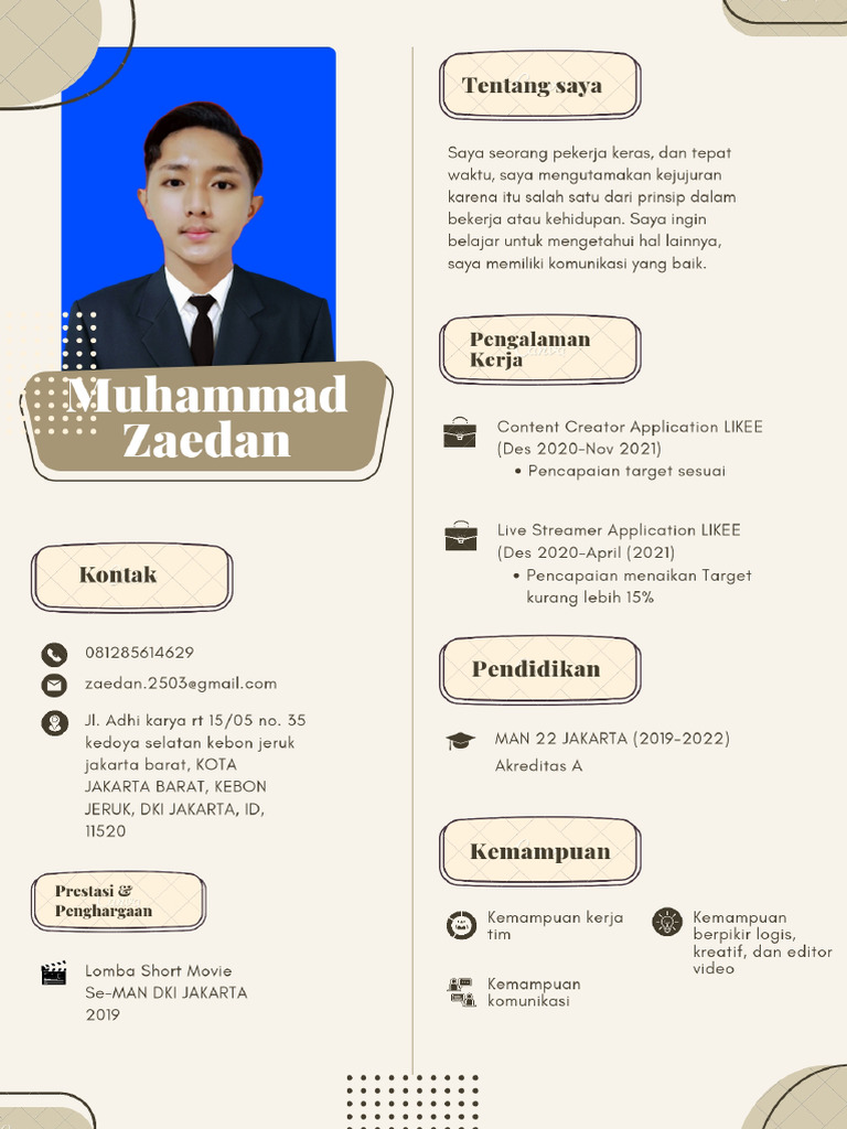 CV Muhammad Zaedan | PDF