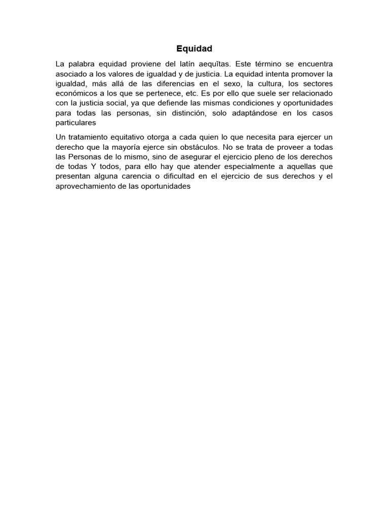 Definición de Equidad | PDF