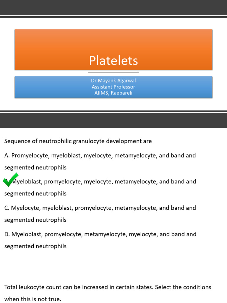 Lecture 11 Platelets | PDF | Platelet | Coagulation