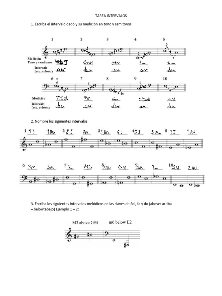 Tarea Intervalos | PDF