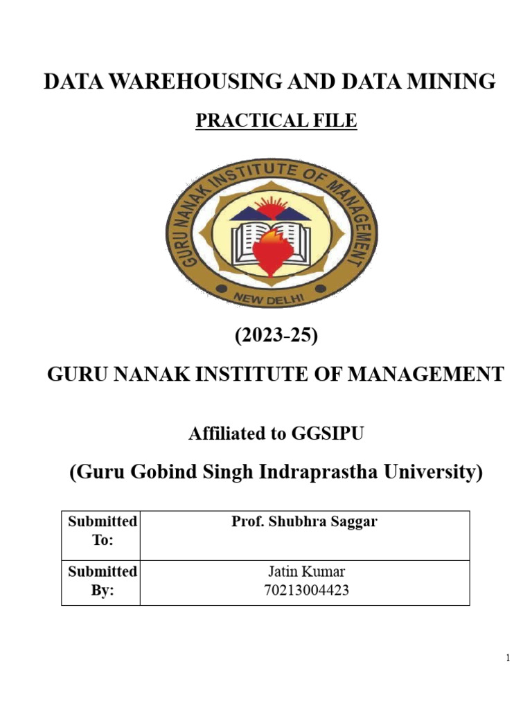 DWDM Final File | PDF | Computing | Information Technology Management