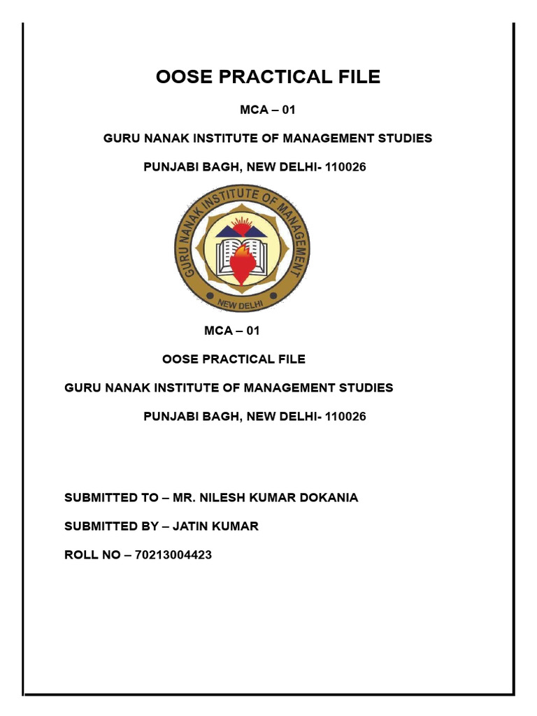 OOSE Lab File Final | PDF | Databases | Use Case OOSE Lab File Final | PDF | Databases | Use Case