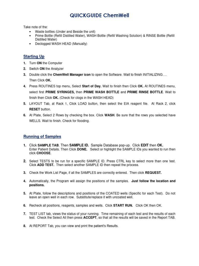 Chemwell Quickguide | PDF | Computing | Software
