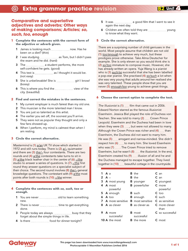 B2 UNIT 4 Extra Grammar Practice Revision | PDF