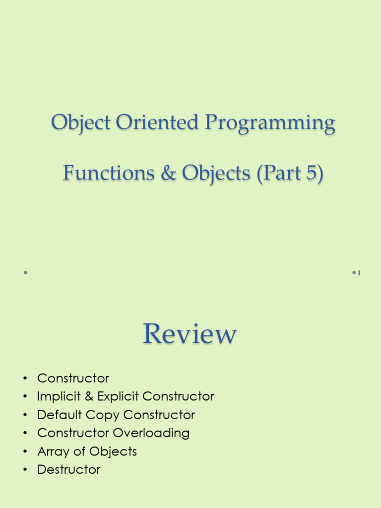 W6 - Objects As Parameters & Static Members | PDF | Constructor (Object Oriented Programming ...