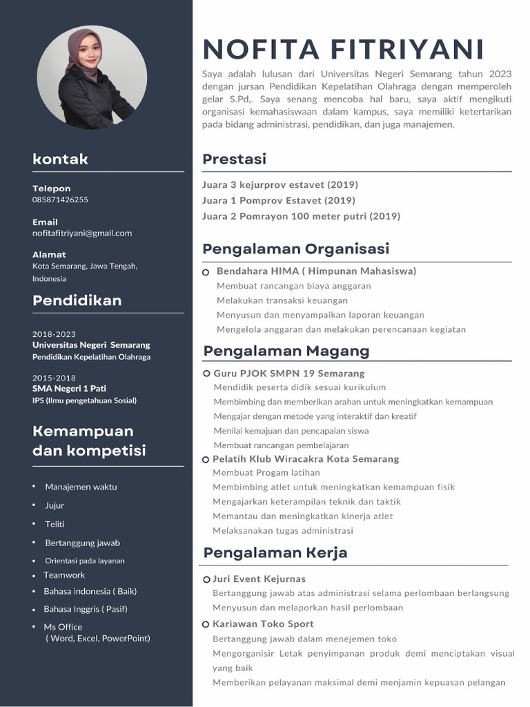 CV NOFITA FITRI | PDF
