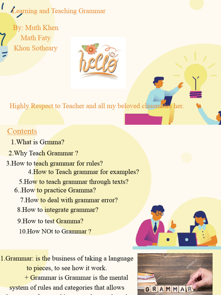 Yellow Illustrative Brainstorming Presentation | PDF | Learning | Grammar