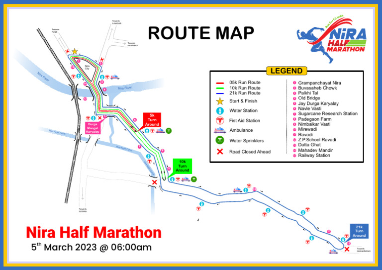 Nira Half Marathon Route Map 2023 | PDF