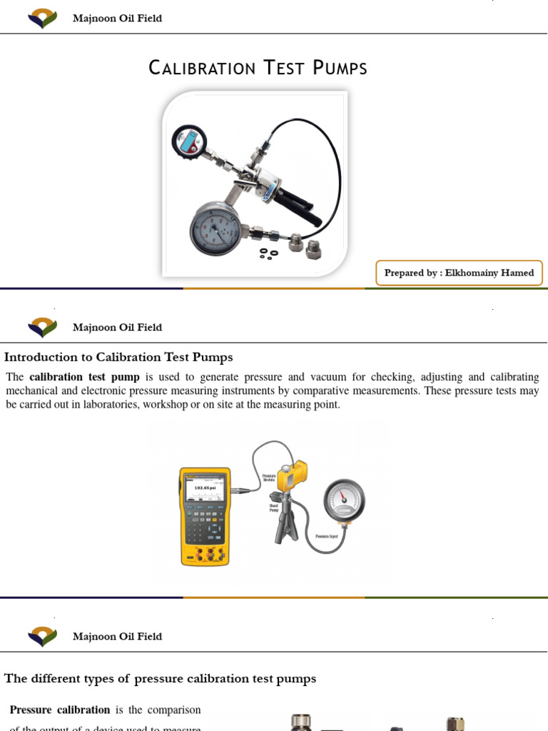 Calibration Test Pumps | PDF | Calibration | Valve