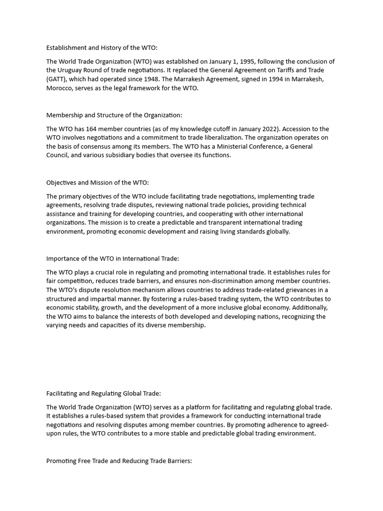 Overview of WTO and Its Core Principles-2 | PDF | World Trade ...