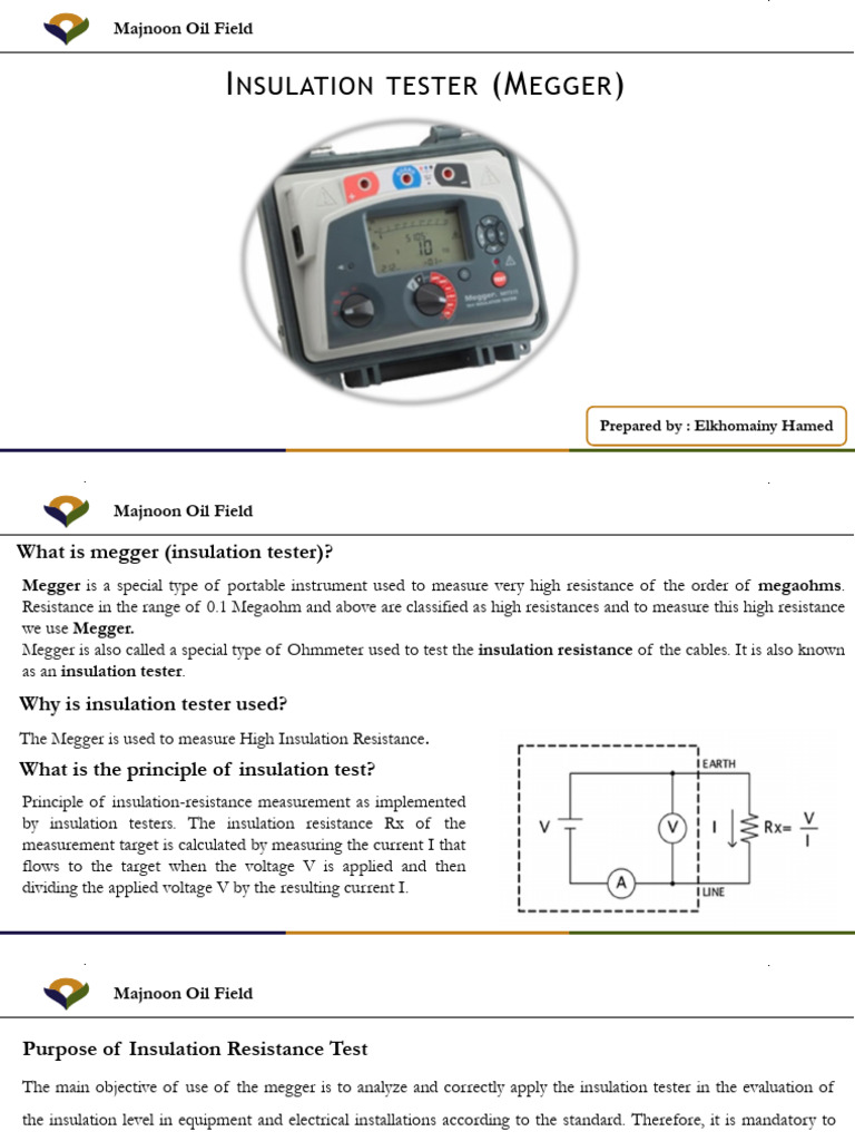 Insulation Tester (Meger) | PDF | Insulator (Electricity) | Electrical ...