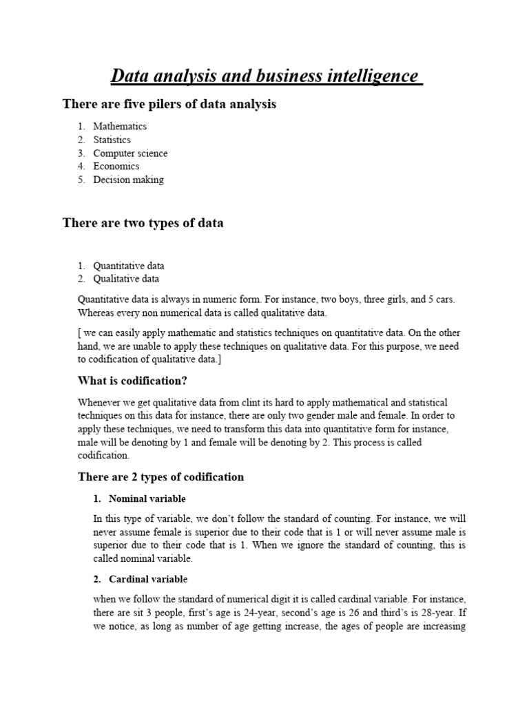 Data Analysis and Business Intelligence | PDF | Quantitative Research ...
