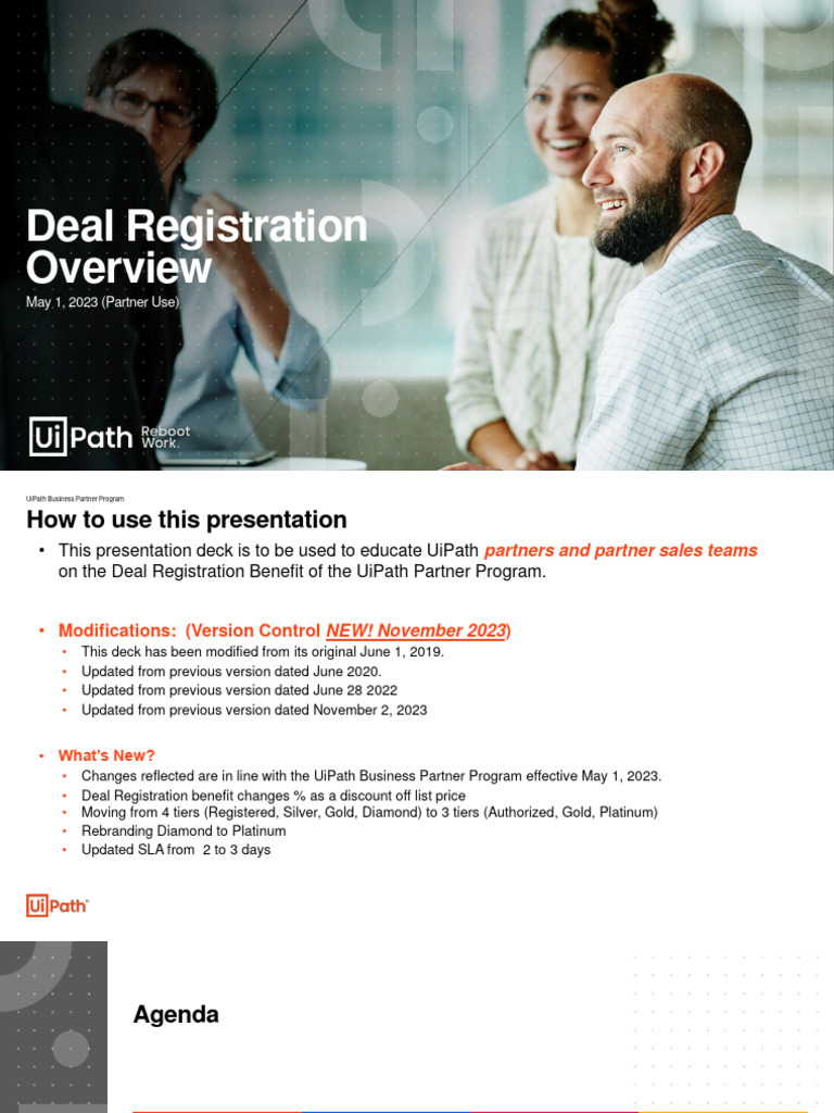 Deal Registration Benefit Overview - UiPath (Partner Use) November 2023 ...