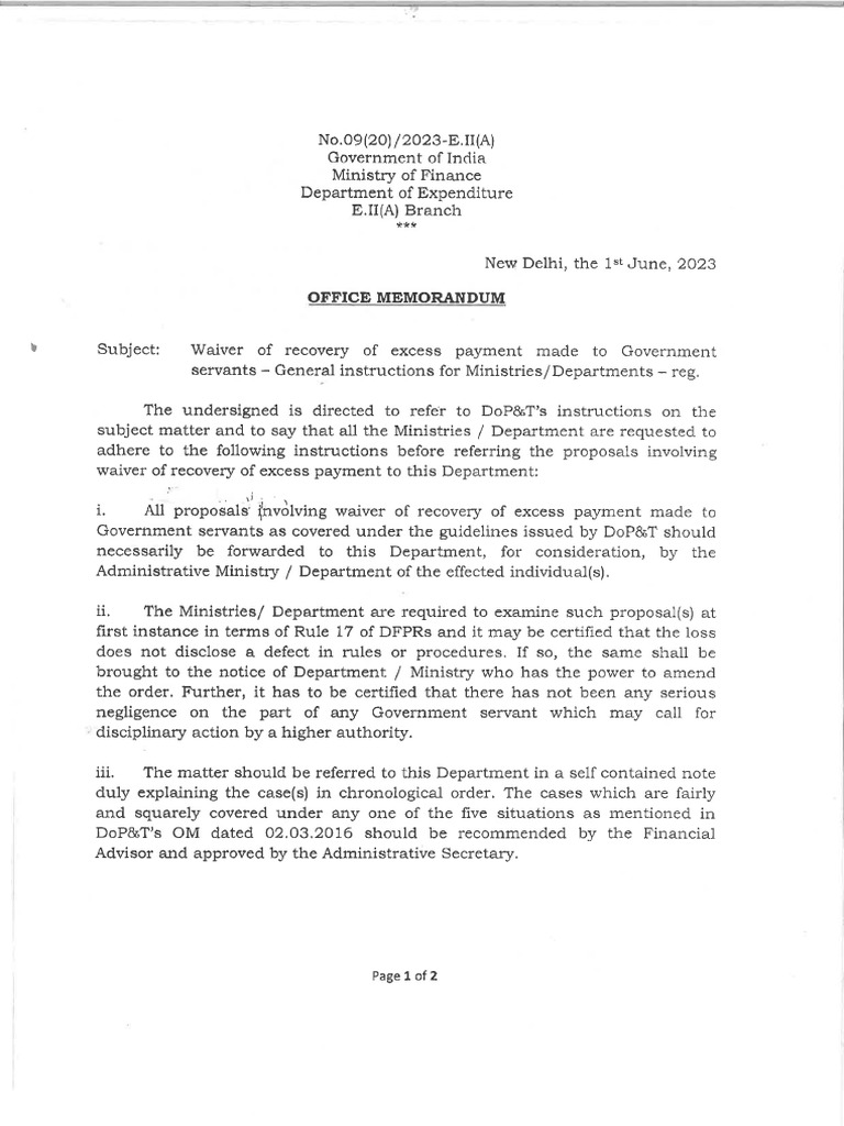 General Instructions For Waiver of Recovery of Excess Payment English ...