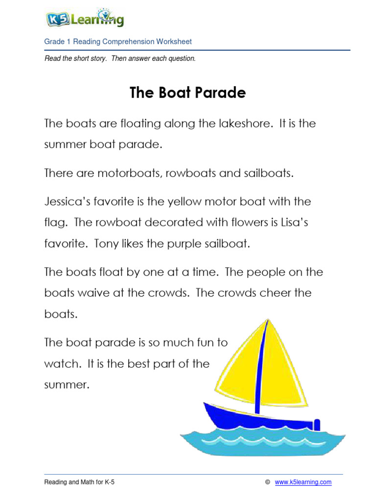 Grade 1 Story Boat Parade | PDF