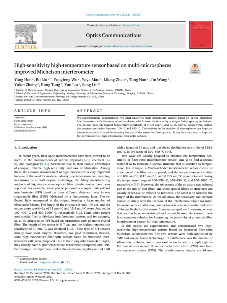 han2021 | Download Free PDF | Optical Fiber | Interferometry