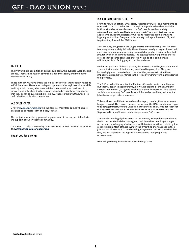 GFF - DAO Union 3.3.1 | Download Free PDF | Artificial Intelligence | Intelligence (AI) & Semantics