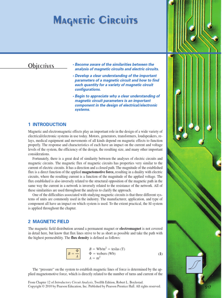 Ch 12 Magnetic Circuit Introductory Circuit Analysis12E (1) | PDF | Physical Phenomena | Magnetism