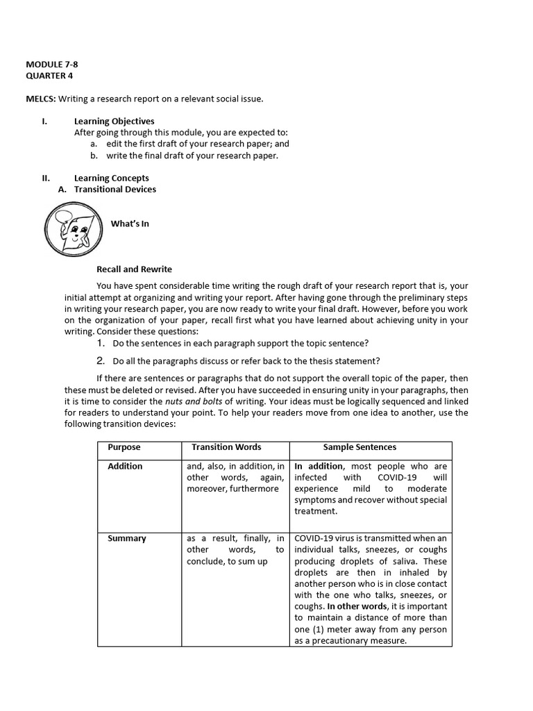 Modules 7 8 q4 Transitional Devices Rubric of a Research Paper | PDF | Citation