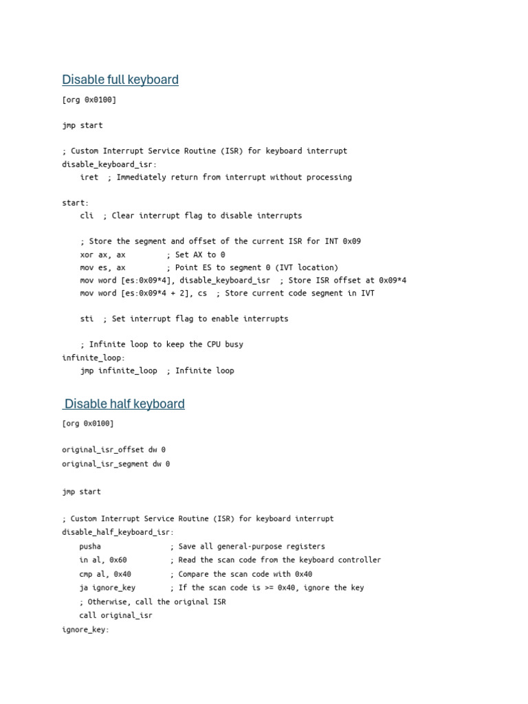 Disabling Keys | PDF | Computer Programming | Office Equipment