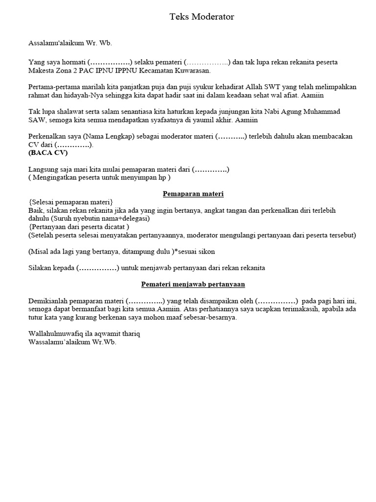 Teks Moderator | PDF