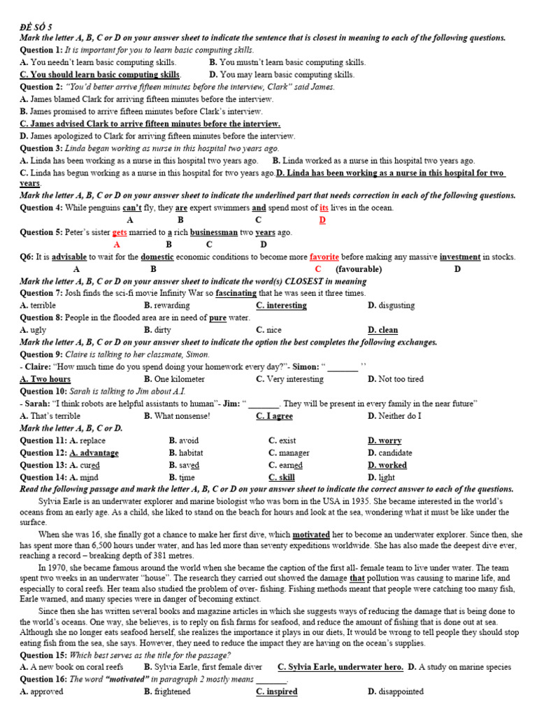 ĐỀ-HSG-5-6 | PDF | Outer Space | Mars