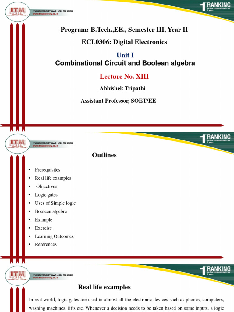 Logic Gates and Problems On Boolean Algebra | PDF | Logic Gate ...