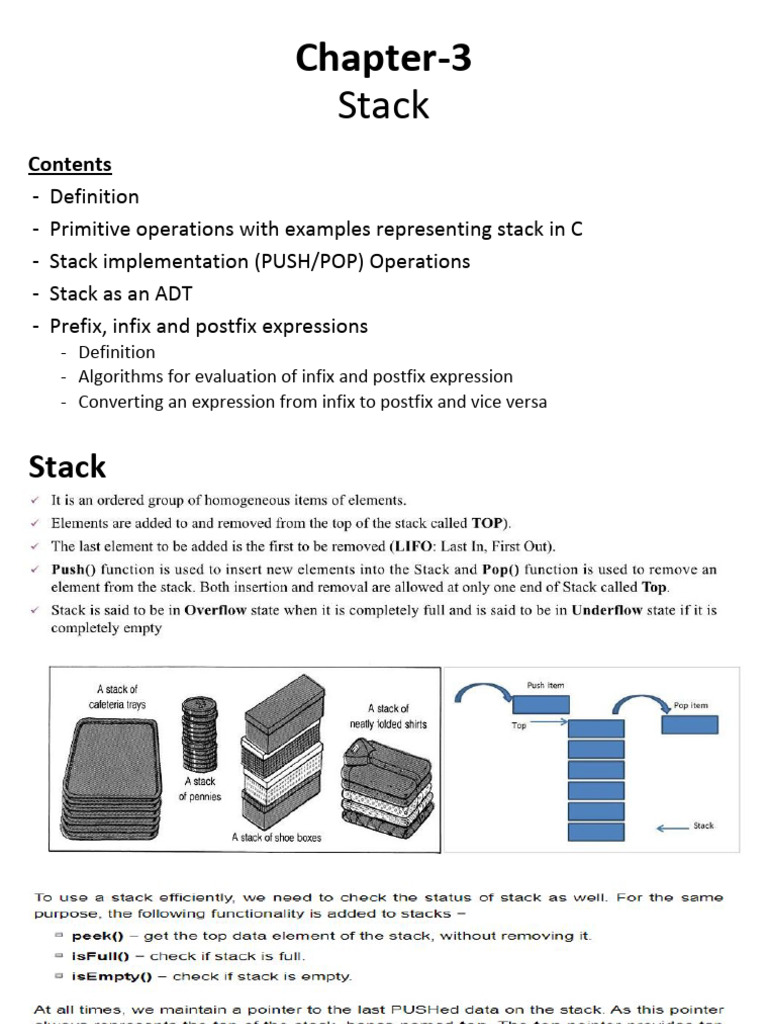 Chapter-3: Stack | PDF | Notation | Mathematics