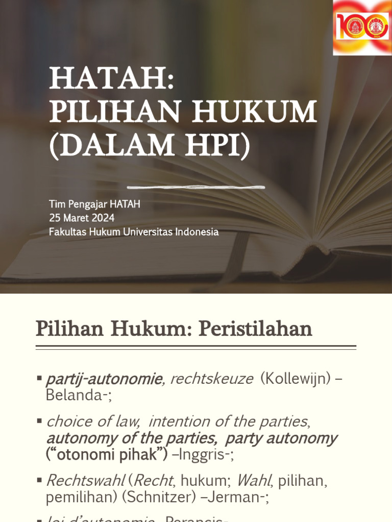 HATAH - Pilihan Hukum - Hpi - 25 Maret 2024 | PDF