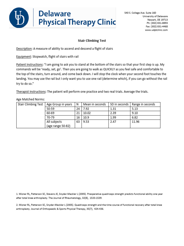 Stair-Climbing-Test | PDF | Health Care | Medical Specialties
