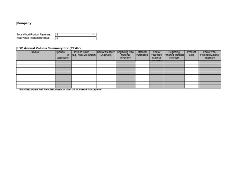 Volume Summary TEMPLATE 2020 | PDF