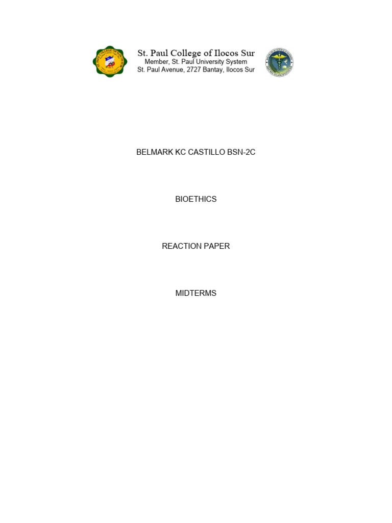 Bio Reflection Paper Midterms | PDF