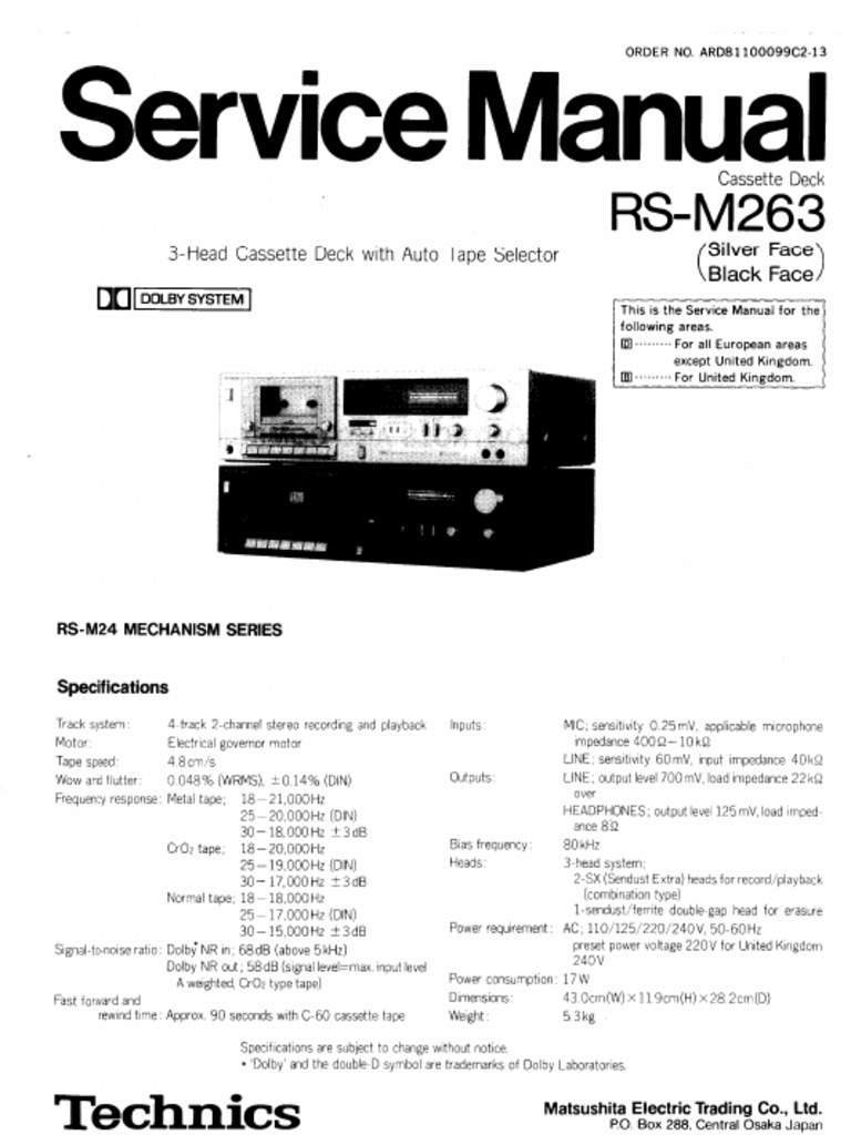Technics rs-m263 | PDF