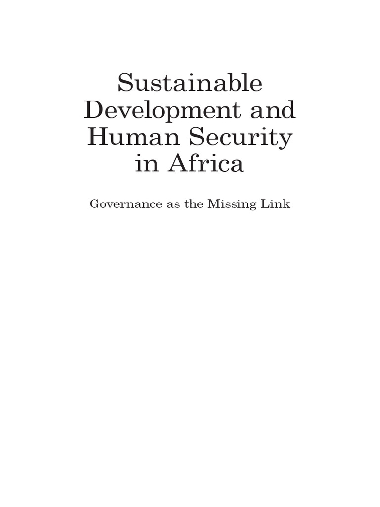 Sustainable Development and Human Security in Africa Governance As The ...