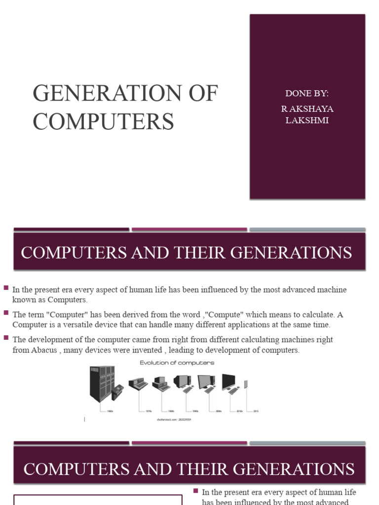 Generation of Computers | PDF | Input/Output | Computer Data Storage