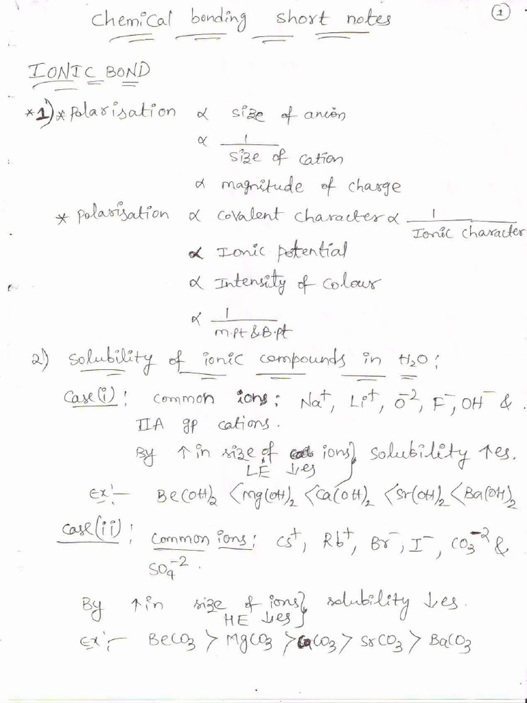 Chem-Bonding-Short-Notes by Allen Teachers | PDF