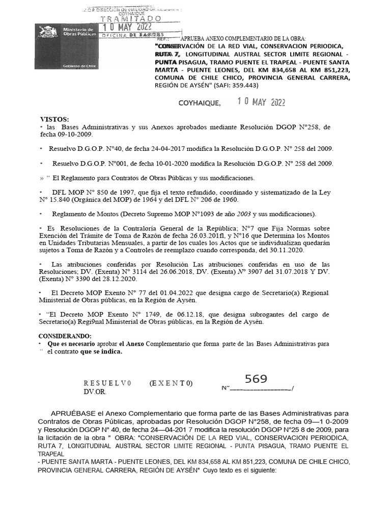 RES DRV AYSEN N°569 Anexo Complementario | PDF | Seguro | Laboratorios