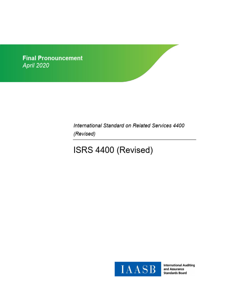ISRS 4400 Revised Agreed Upon Procedures Final | Download Free PDF ...