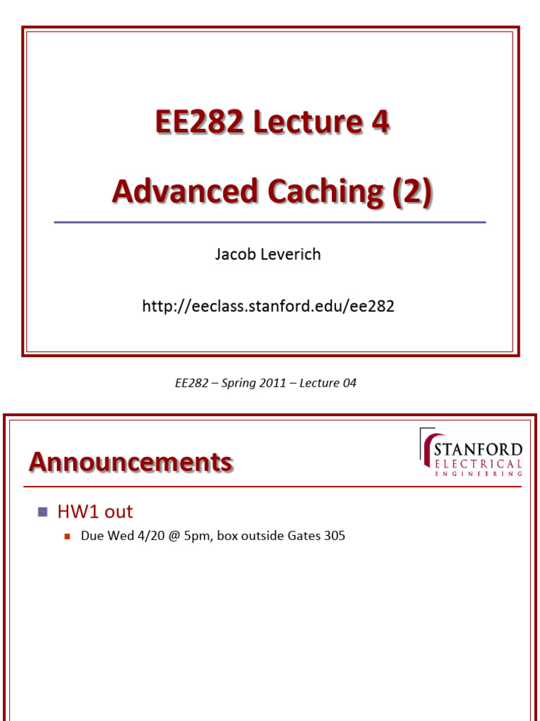 Stanford_advanced_caches | PDF | Cpu Cache | Central Processing Unit