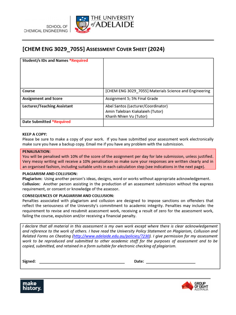 Materials Science Assignment Guide | PDF | Corrosion | Copper