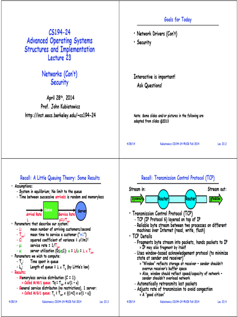 lec23-NetworkSecurity | PDF | Transmission Control Protocol | Key (Cryptography)